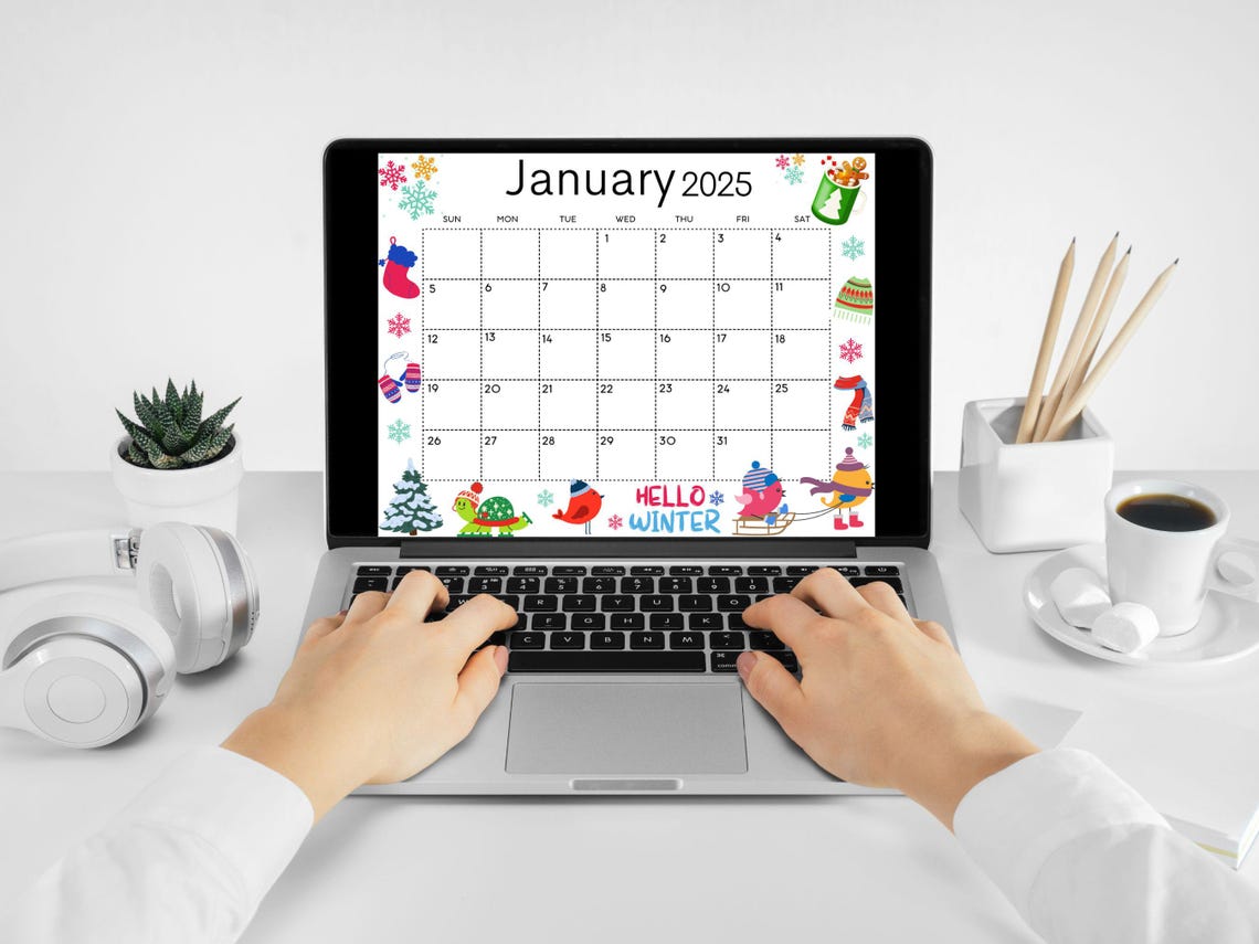 Editable January Calendar 2025, Printable Wall Calendar 2025, Beautiful ...