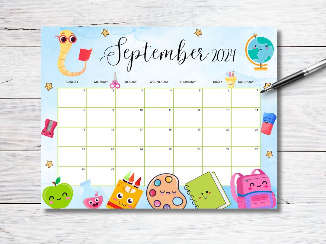 Editable September 2024 Calendar, Cute Printable Calendar, Back to ...