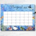 Editable August 2024 Calendar, Cute Undersea Animals, Summer Schedule ...