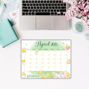 Editable April 2025 Calendar With an Easter Background, Happy Easter ...