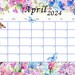 EDITABLE April 2024 Calendar, Beautiful Spring Wall Calendar, 2024 ...