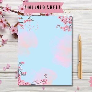 Floral Printable Letter Paper, Line Sheet, Floral Printable Letter ...