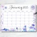 Editable January Calendar 2025, Printable Wall Calendar 2025, Cute ...