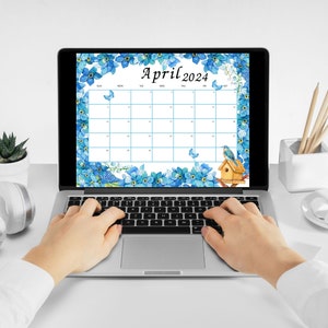 EDITABLE April 2024 Calendar, Beautiful Spring Wall Calendar, 2024 ...