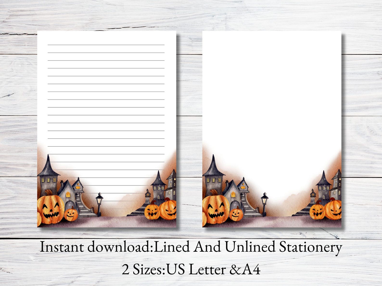 Halloween Printable Stationery, Printable Writing Paper With Cute ...