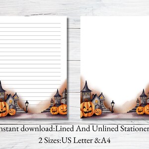 Halloween Printable Stationery, Printable Writing Paper With Cute ...