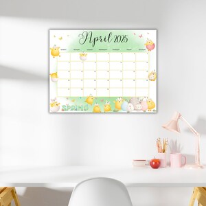 Editable April 2025 Calendar With an Easter Background, Happy Easter ...