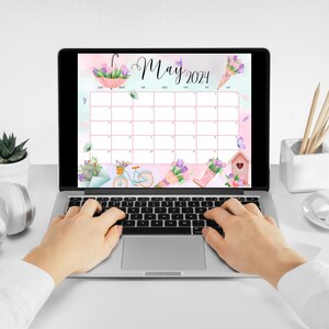 EDITABLE May 2024 Calendar, Watercolor Garden Spring Vibe, Mother's Day ...