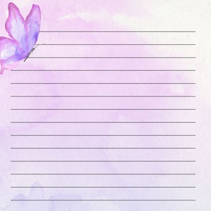 Flowers & Butterfly Printable Stationery Coloful Stationary Nature ...
