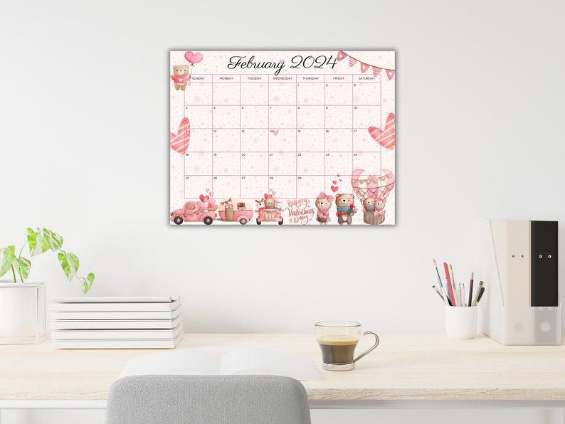 EDITABLE February 2024 Calendar, Sweet Valentine 2024 With Cute Bears ... EDITABLE February 2024 Calendar, Sweet Valentine 2024 With Cute Bears ...
