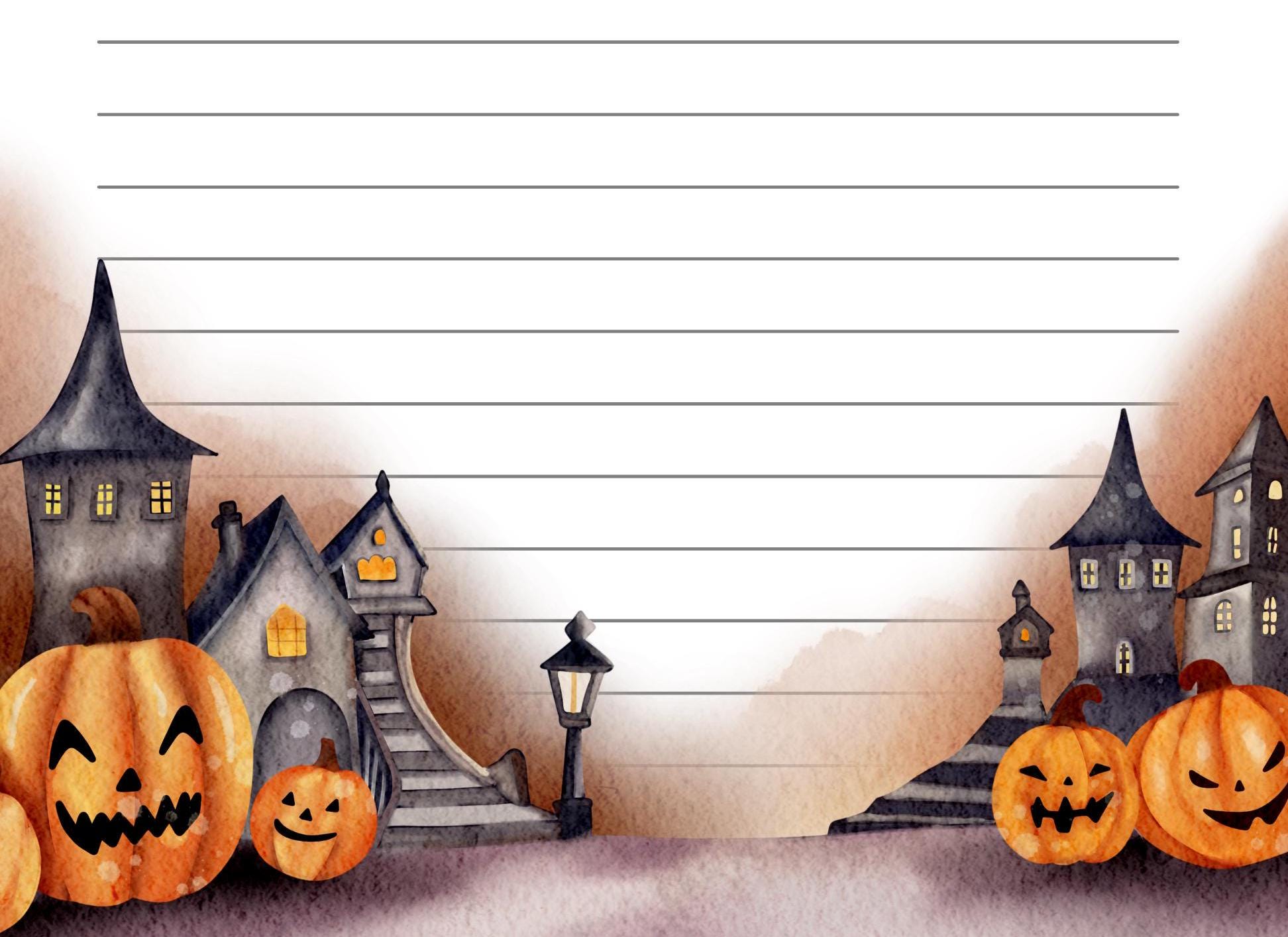 Halloween Printable Stationery, Printable Writing Paper With Cute ...