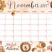 EDITABLE November 2024 Calendar, Beautiful Autumn With Cute Hedgehog ...