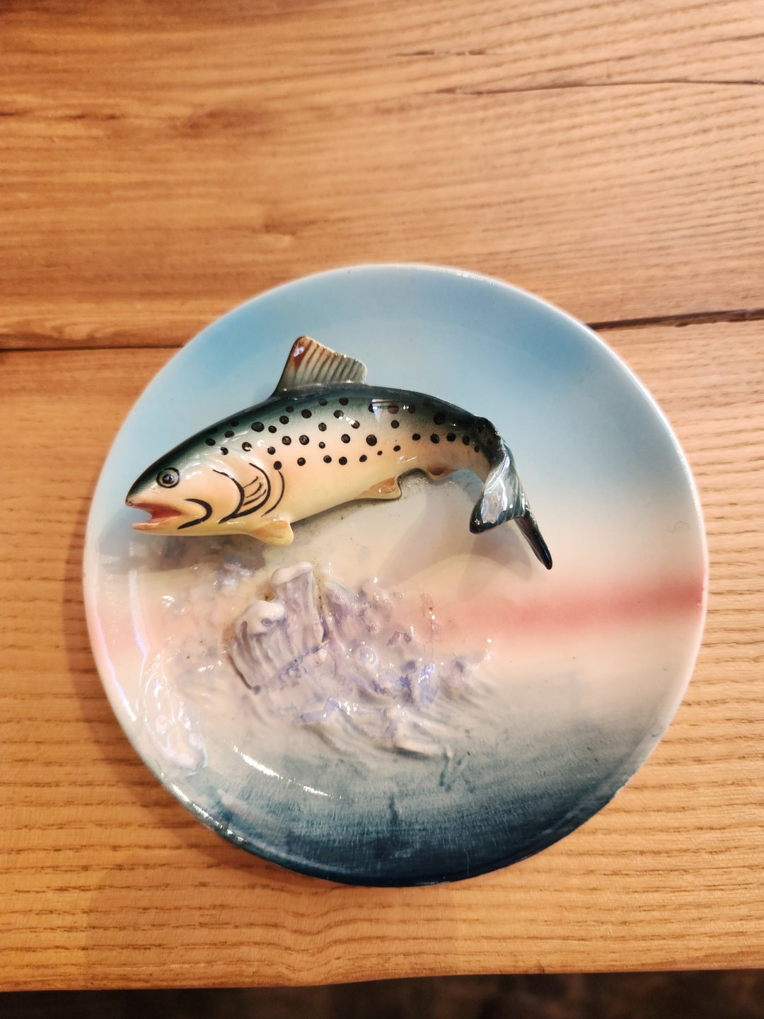 Plate With Relief Rainbow Trout Fish - Etsy