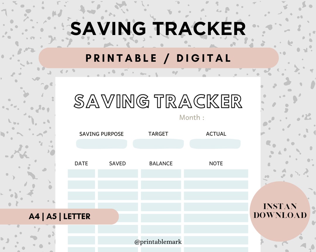 Editable Saving Tracker Saving Overview Money Saving Transaction ...