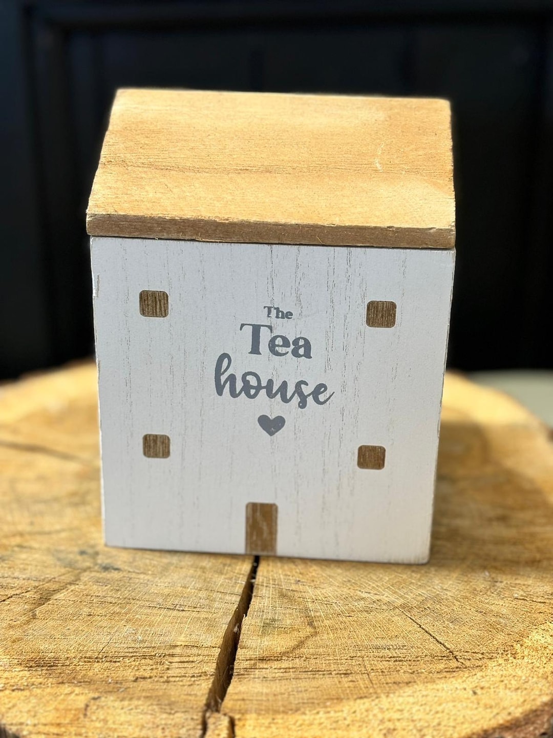 Brand New: Handpainted Wooden Tea House Tea Bag Storage - Etsy