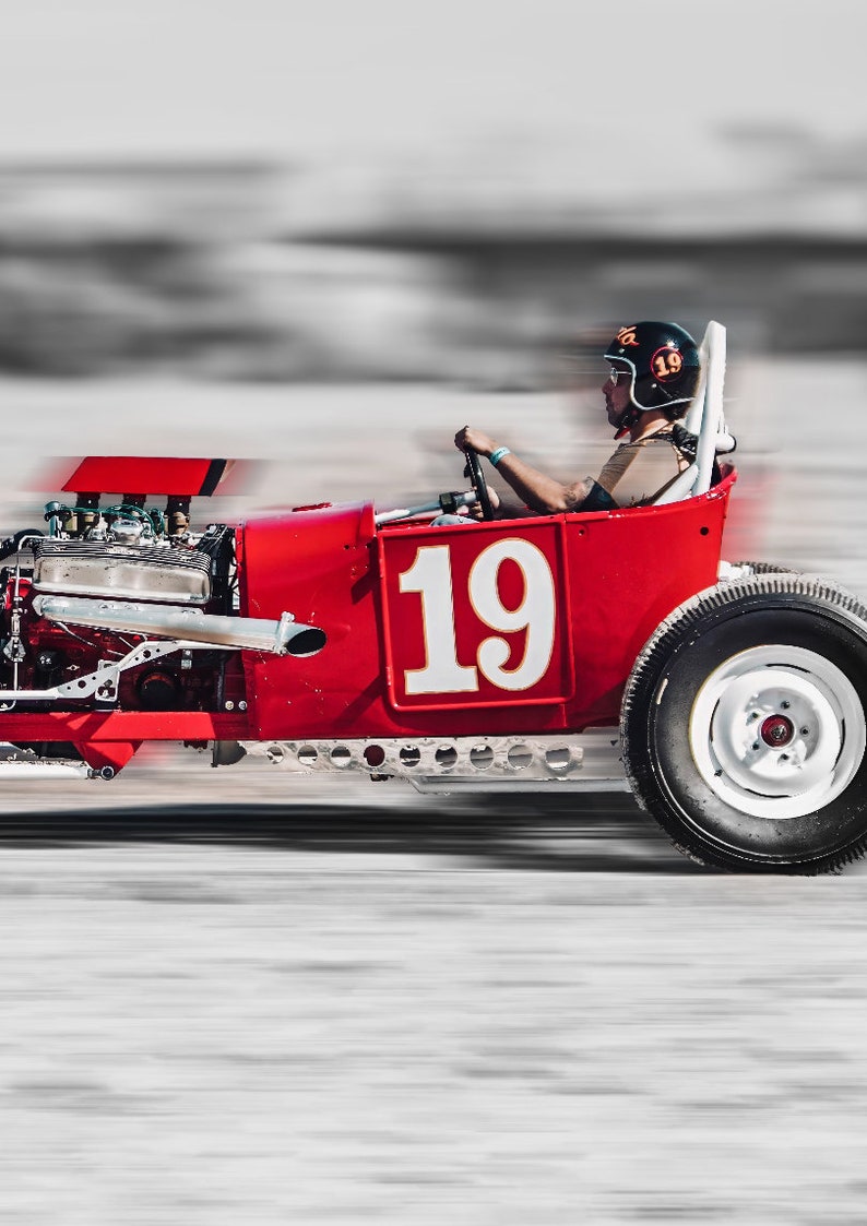 Vintage Race Car Poster Hotrod TROG Classic Drag Racing Enthusiast Wall ...