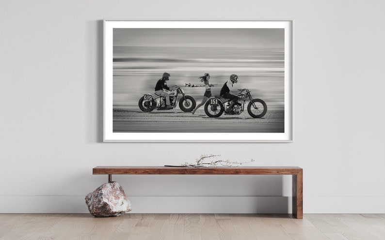 Vintage Motorcycle Beach Race Poster the Race of Gentlemen Action ...