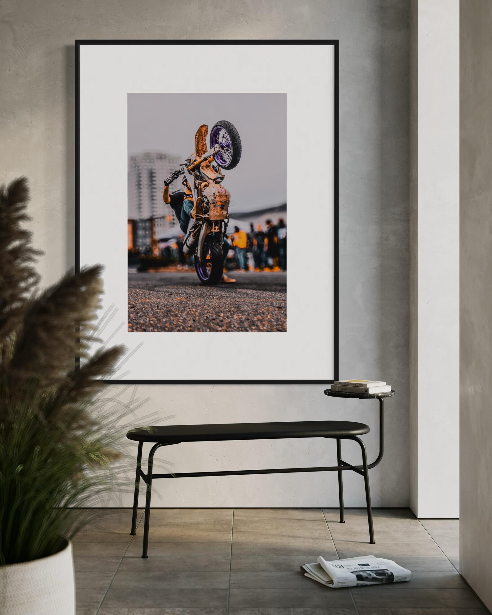 Fine Art Print - Purple Motocross Wall Art, Motorcycle Wheelie, Dirt ...