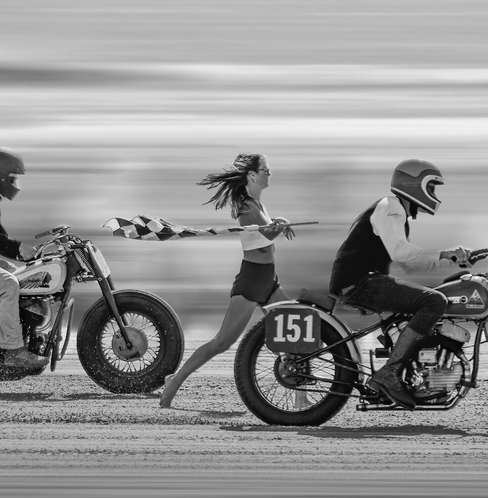 Vintage Motorcycle Beach Race Poster the Race of Gentlemen Action ...