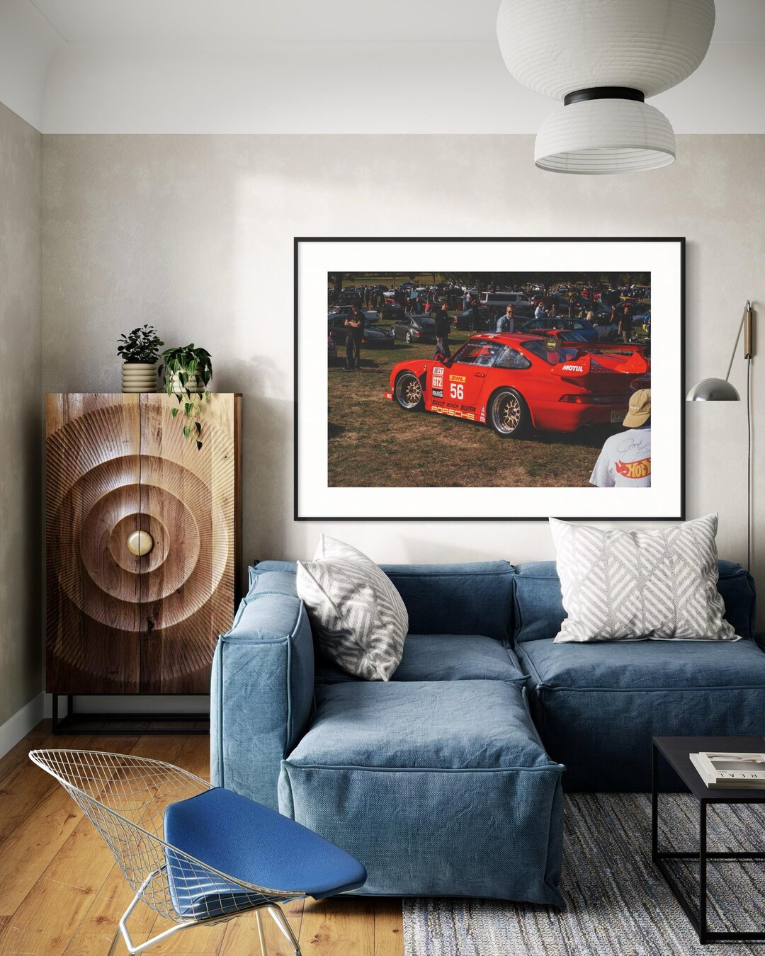 Iconic Classic Red Porsche GT2 Racing Car Wall Art With People - Color ...
