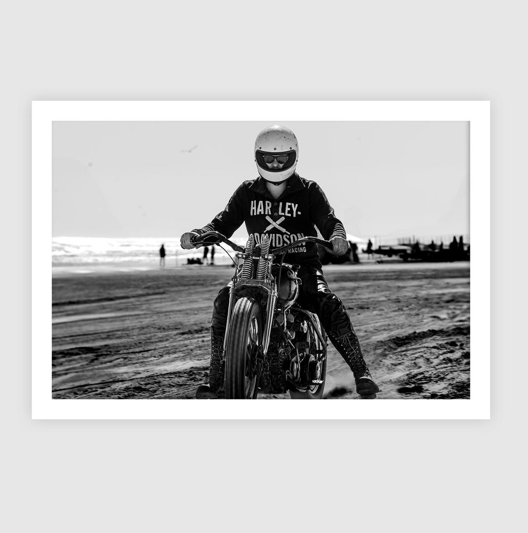 Fine Art Print - Harley-davidson Motorcycle Racer – Vintage Motorcycle ...