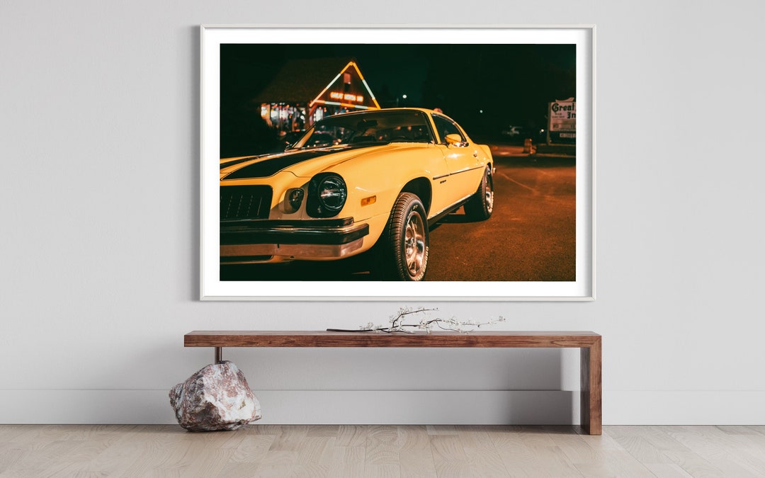 Fine Art Vintage Camaro Wall Art, Classic Muscle Car With Roadhouse ...