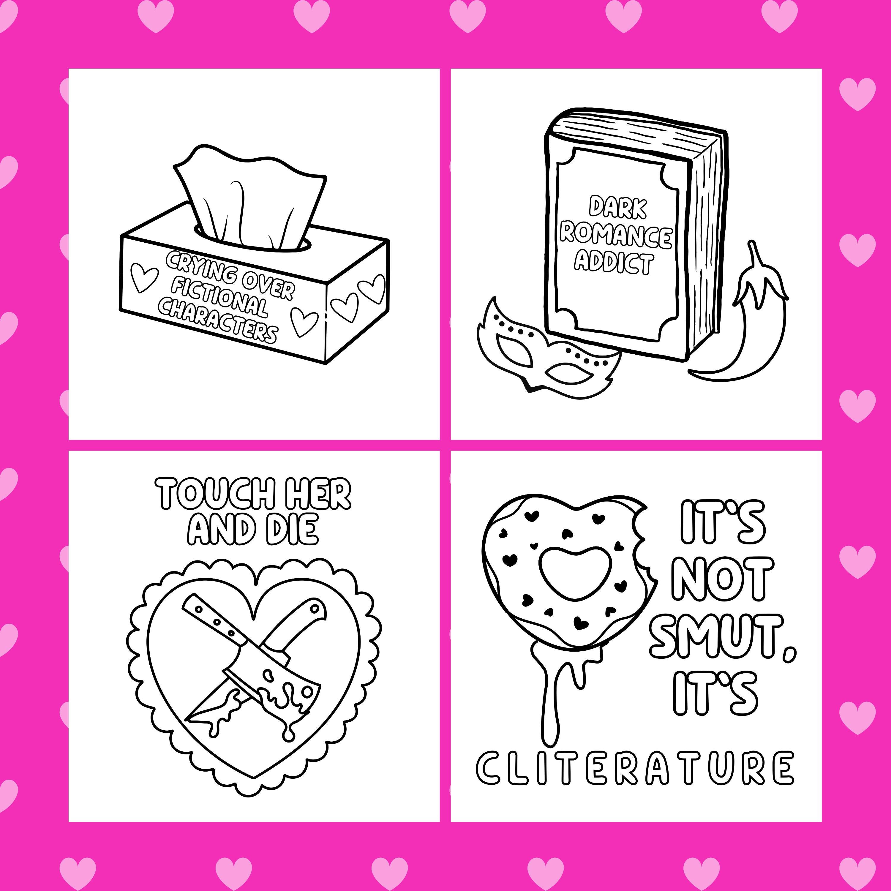 SMUT Lover Coloring Book, Easy and Bold Coloring Pages for Dark Romance ...