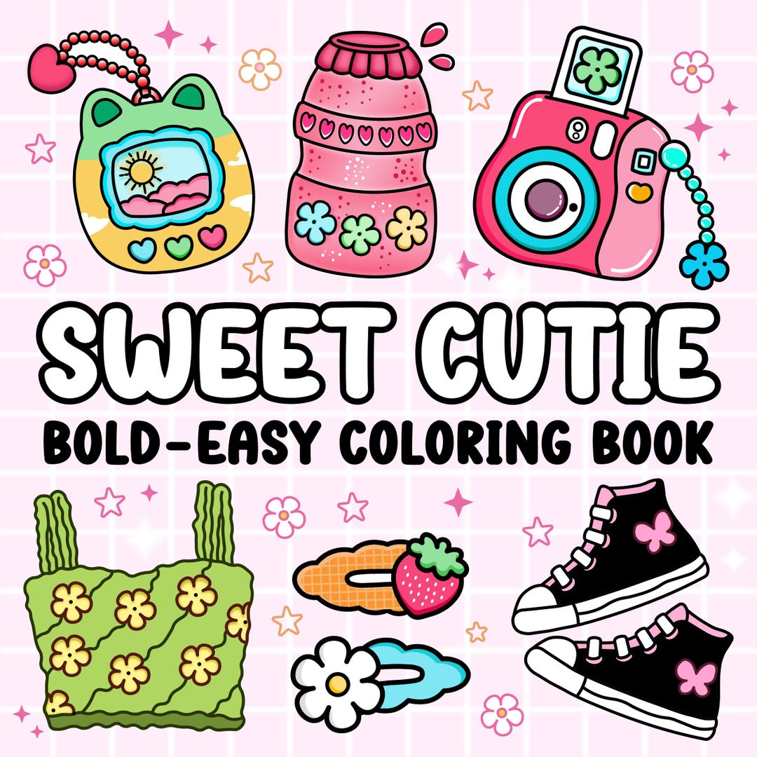 Bold and Easy Sweet Cutie Coloring Book - Etsy