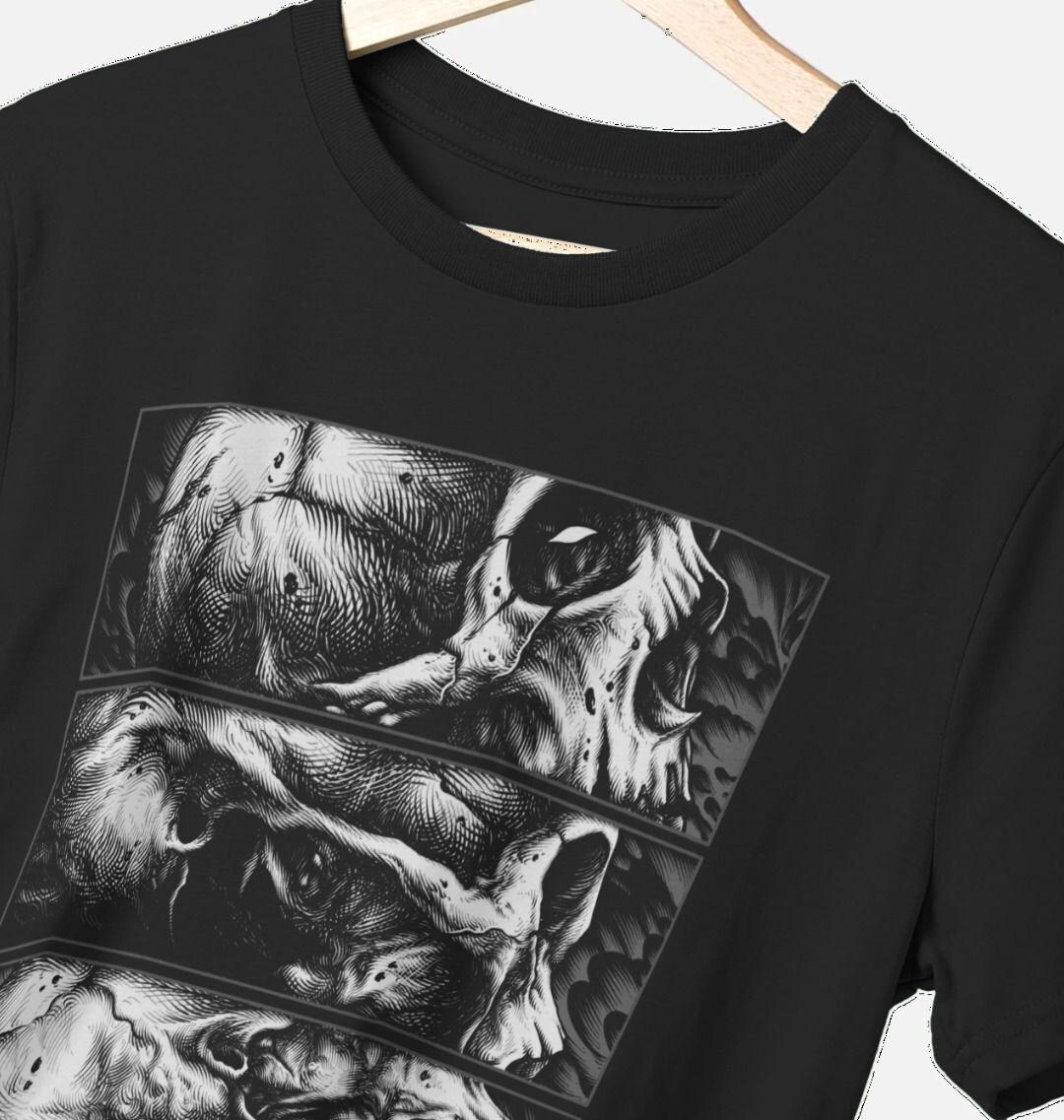 Men's Gothic Skull T-shirt Black and White comic Strip Skulls Anatomy ...