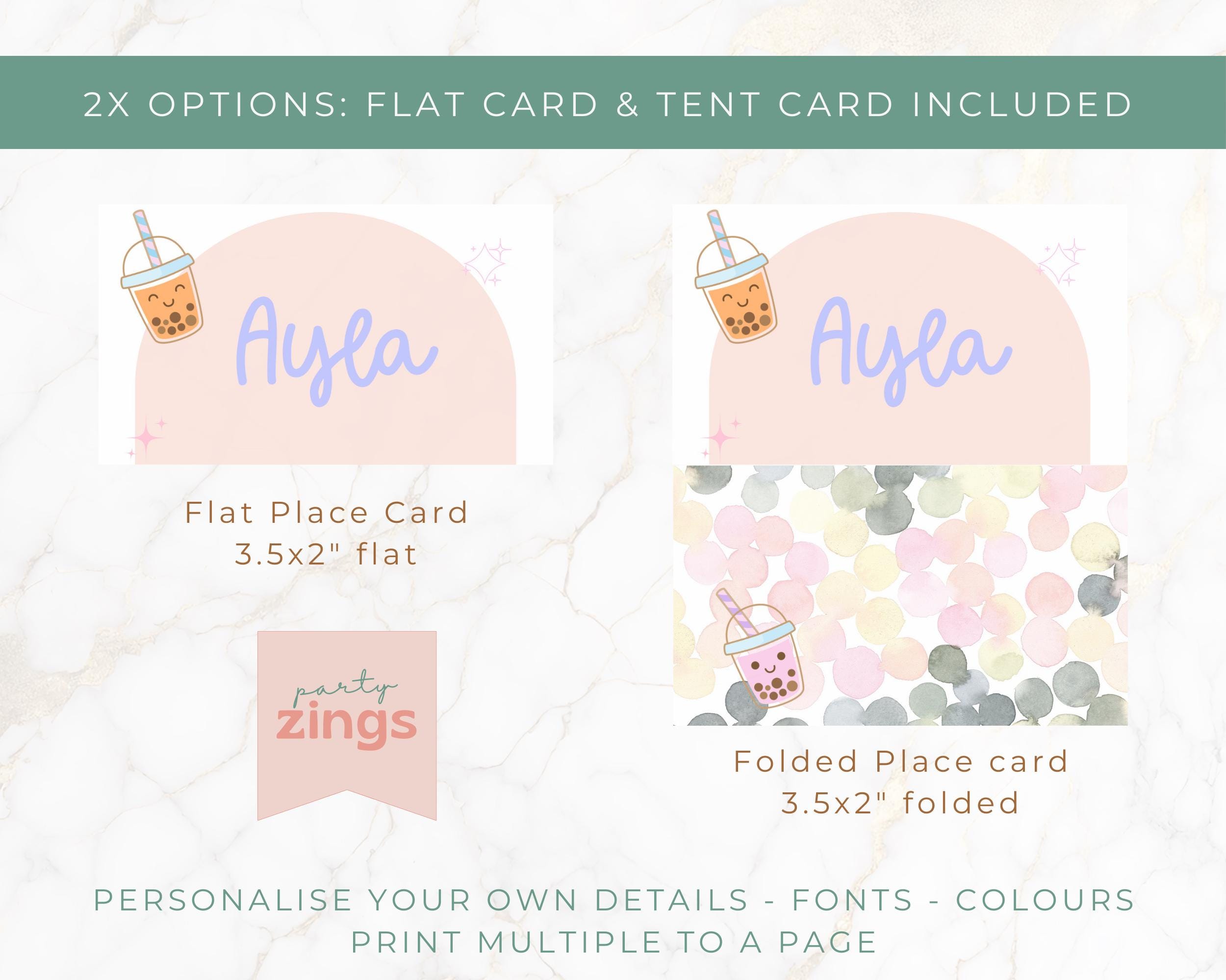 Boba Tea Party Place Card | INSTANT DOWNLOAD | Boba Tea Party ...