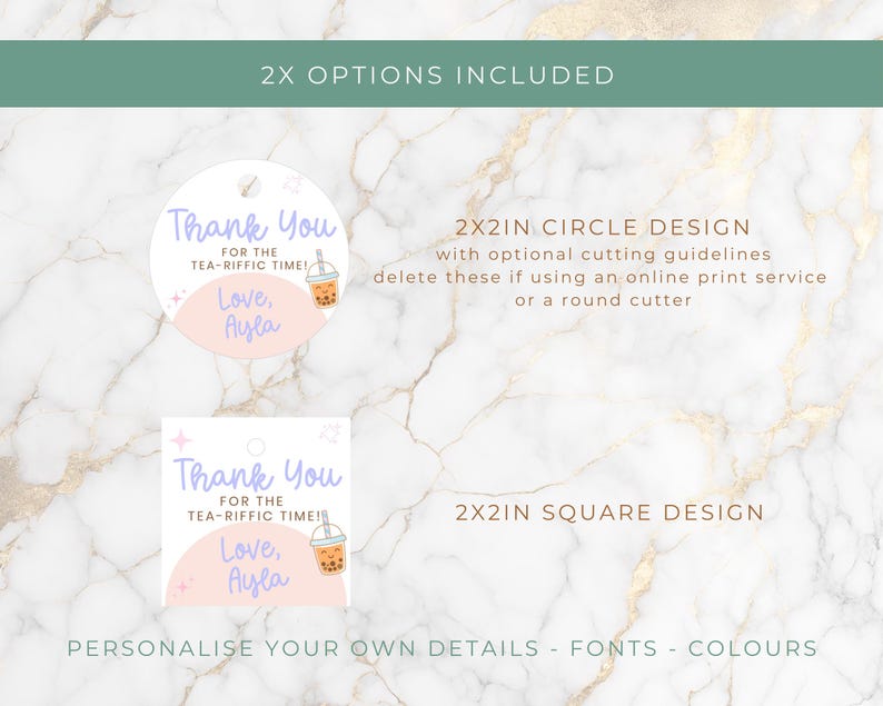 Boba Tea Party Thank You Tag | INSTANT DOWNLOAD | Bubble Tea Party ...