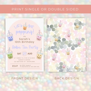 Boba Themed Birthday Party Invitation | INSTANT DOWNLOAD | Bubble Tea ...