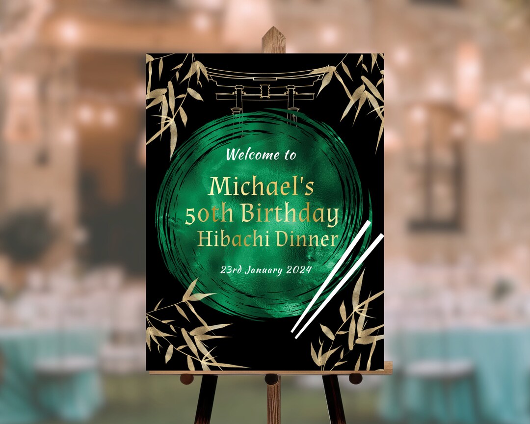 Hibachi Welcome Sign | INSTANT DOWNLOAD | Hibachi Birthday Party ...
