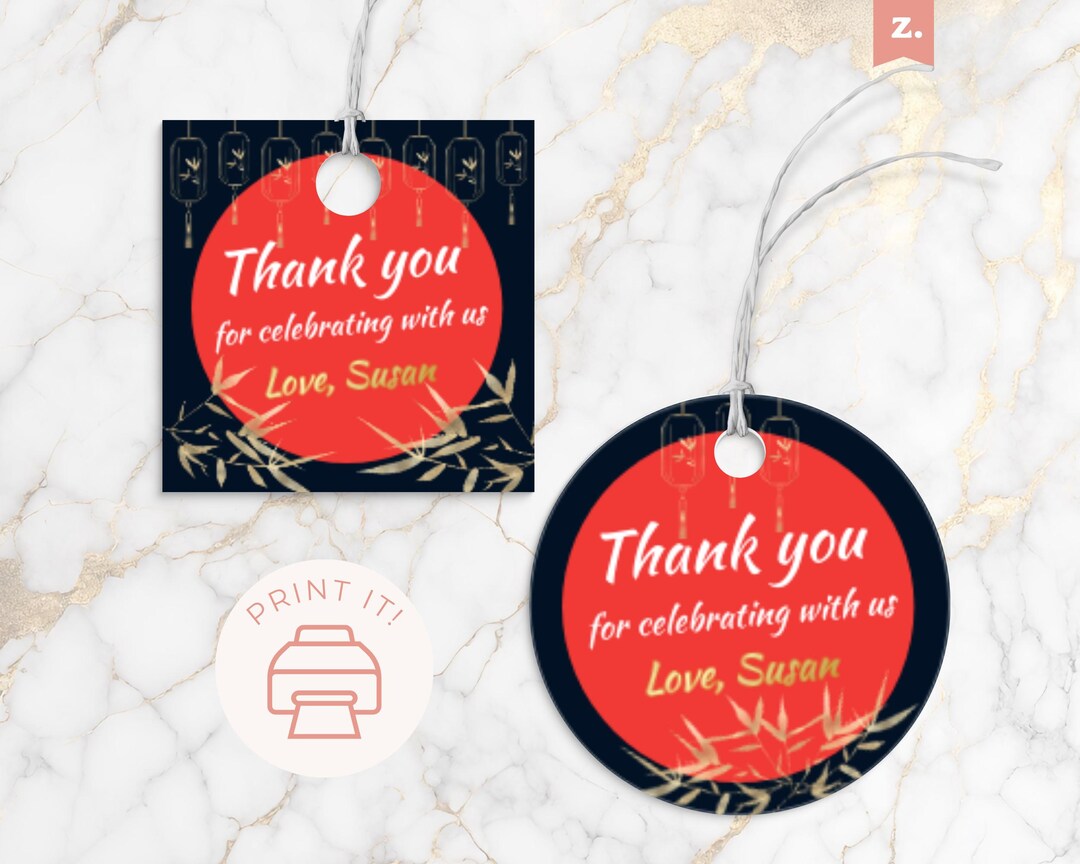 Japanese Thank You Tag | INSTANT DOWNLOAD | Hibachi Dinner Party Tag ...