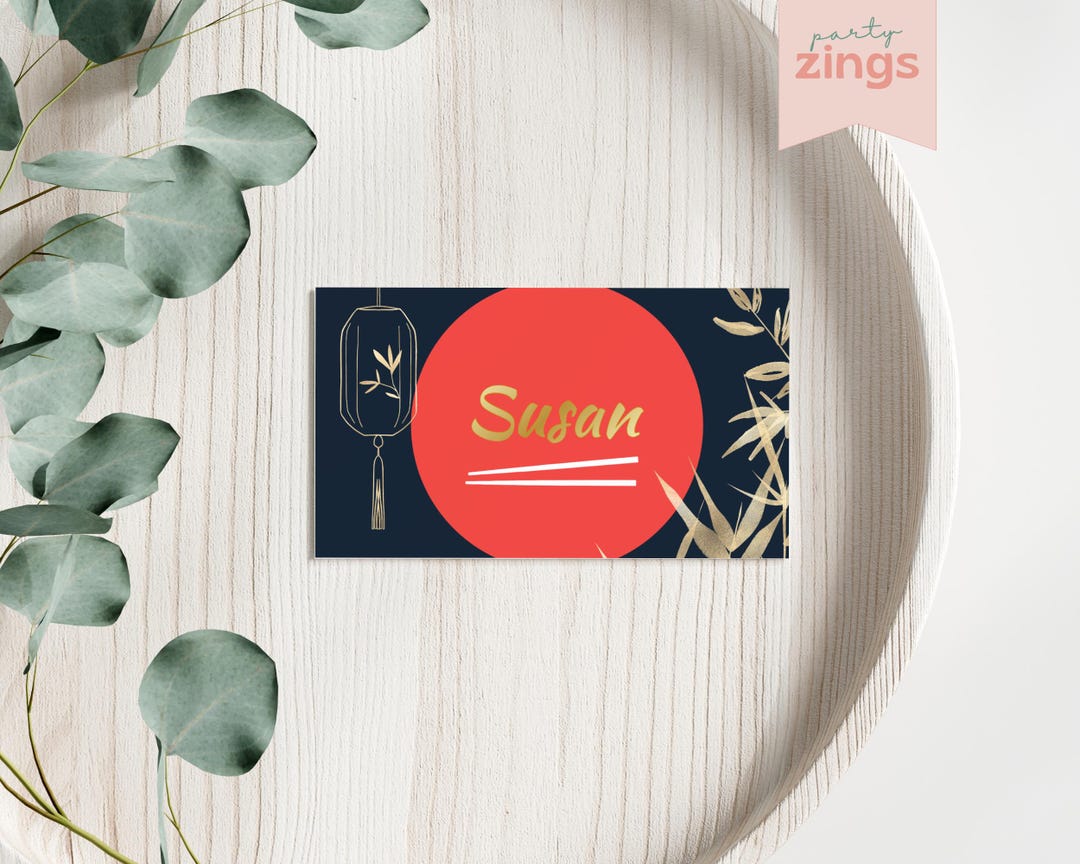 Hibachi Place Card | INSTANT DOWNLOAD | Hibachi Dinner Party Name Card ...