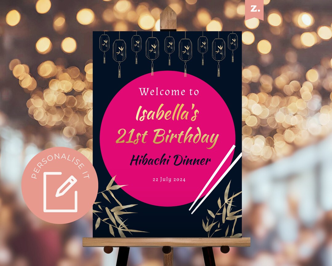 Welcome Sign Hibachi | INSTANT DOWNLOAD | Hibachi Dinner Party ...