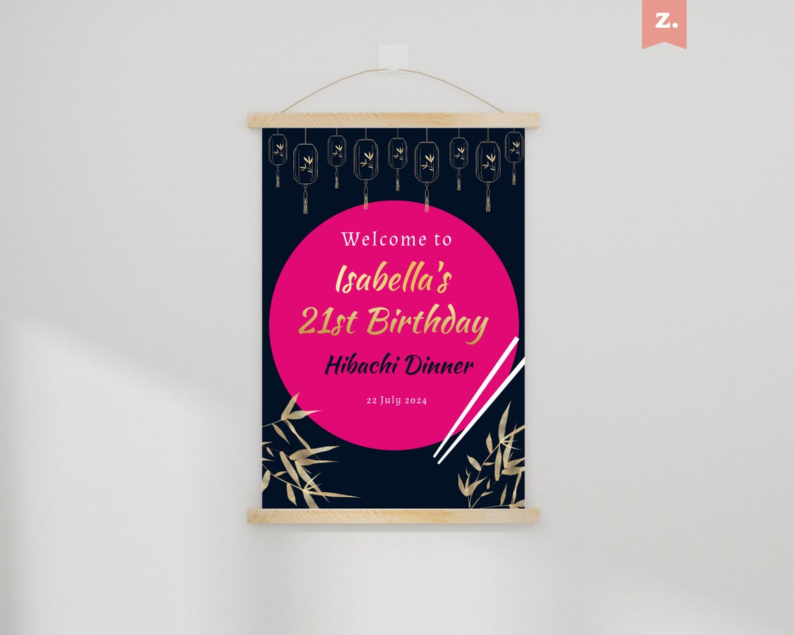 Welcome Sign Hibachi | INSTANT DOWNLOAD | Hibachi Dinner Party ...