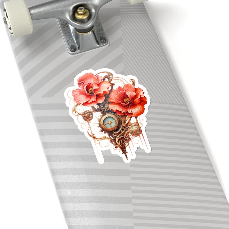 Stylized Steampunk Carnations Vinyl Kiss-cut Stickers - Etsy
