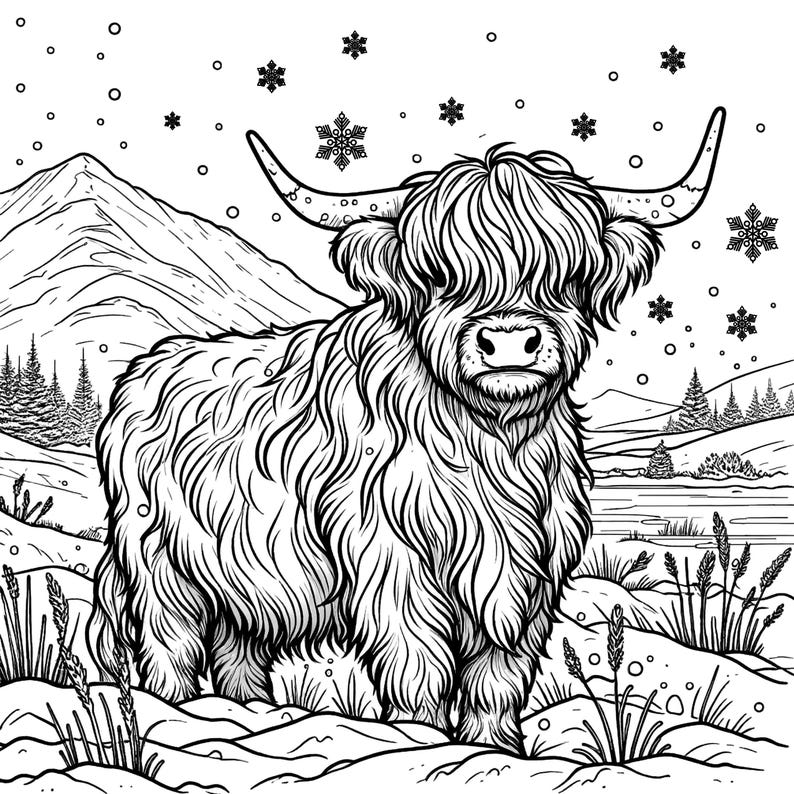5 Highland Cow Coloring Pages, Cow Coloring Pages, Highland Cows, Cute ...