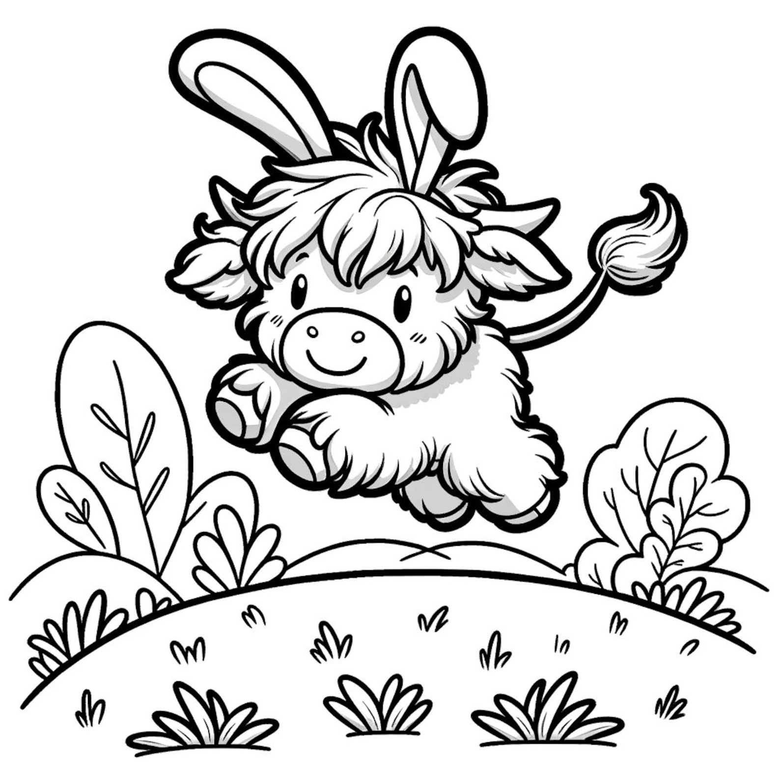 5 Easter Highland Cow Coloring Pages, Cow Coloring Pages, Highland Cows ...
