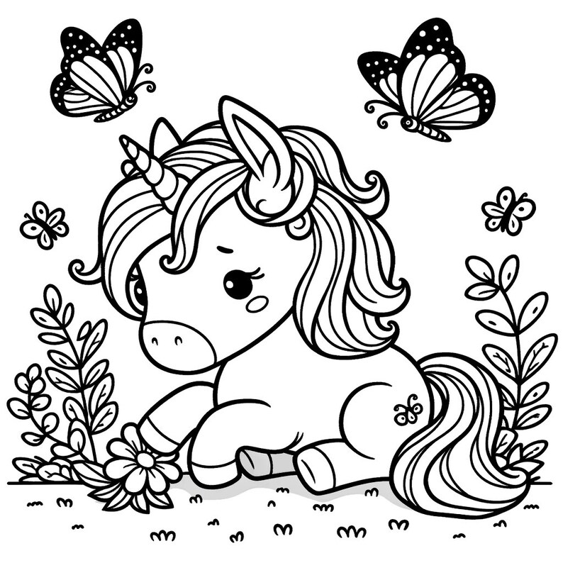 30 Cute Enchanted Unicorn Coloring Pages, Mystical Animal Coloring ...