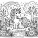 5 Cute Enchanted Unicorn Coloring Pages, Mystical Animal Coloring ...