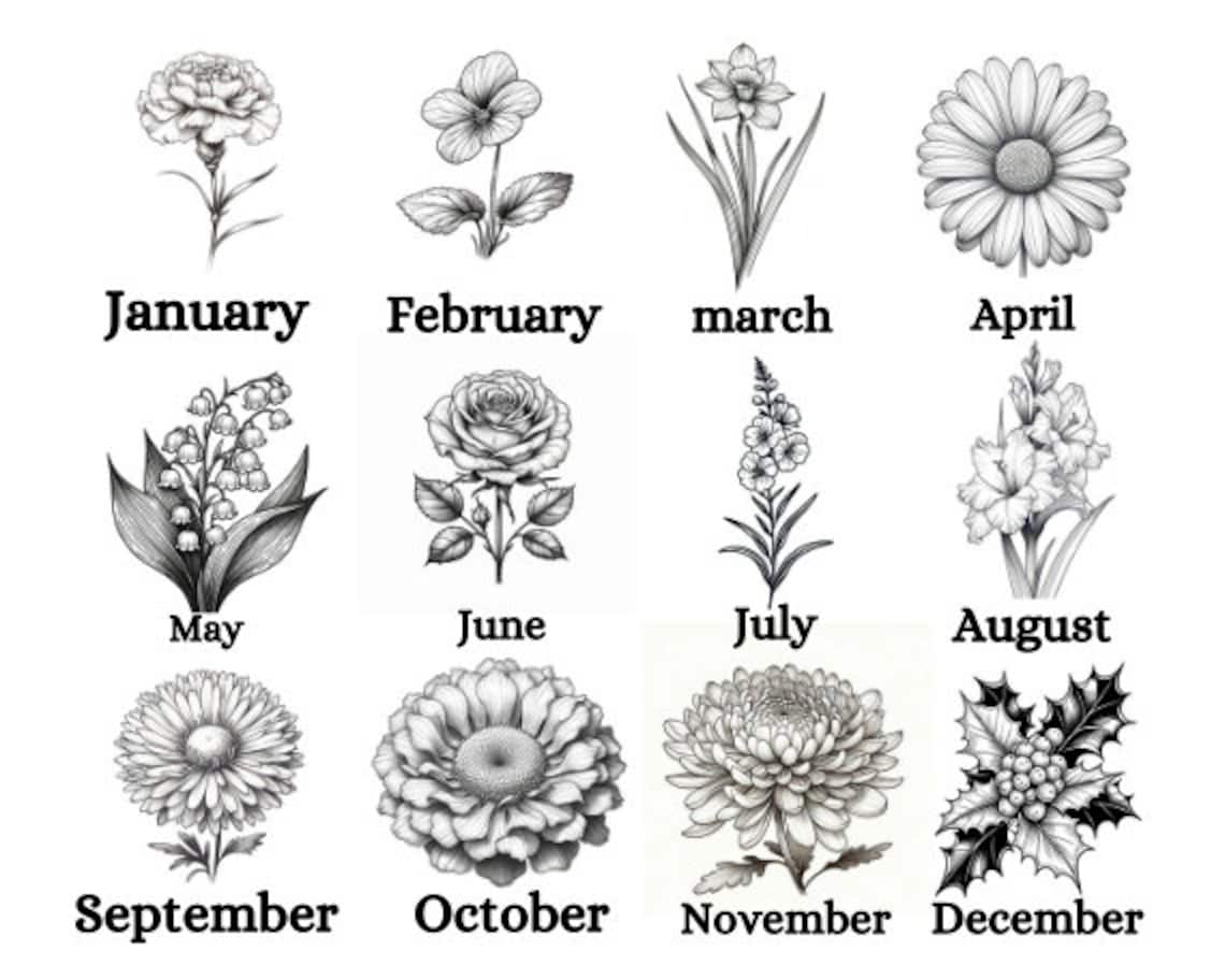 Birth Month Flower Coloring Pages, Birth Month Flowers, All Birth Month ...
