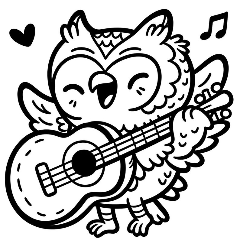 5 Owl Coloring Page, Whimsical Owl, Owl Art, Animal Coloring, Fantasy ...