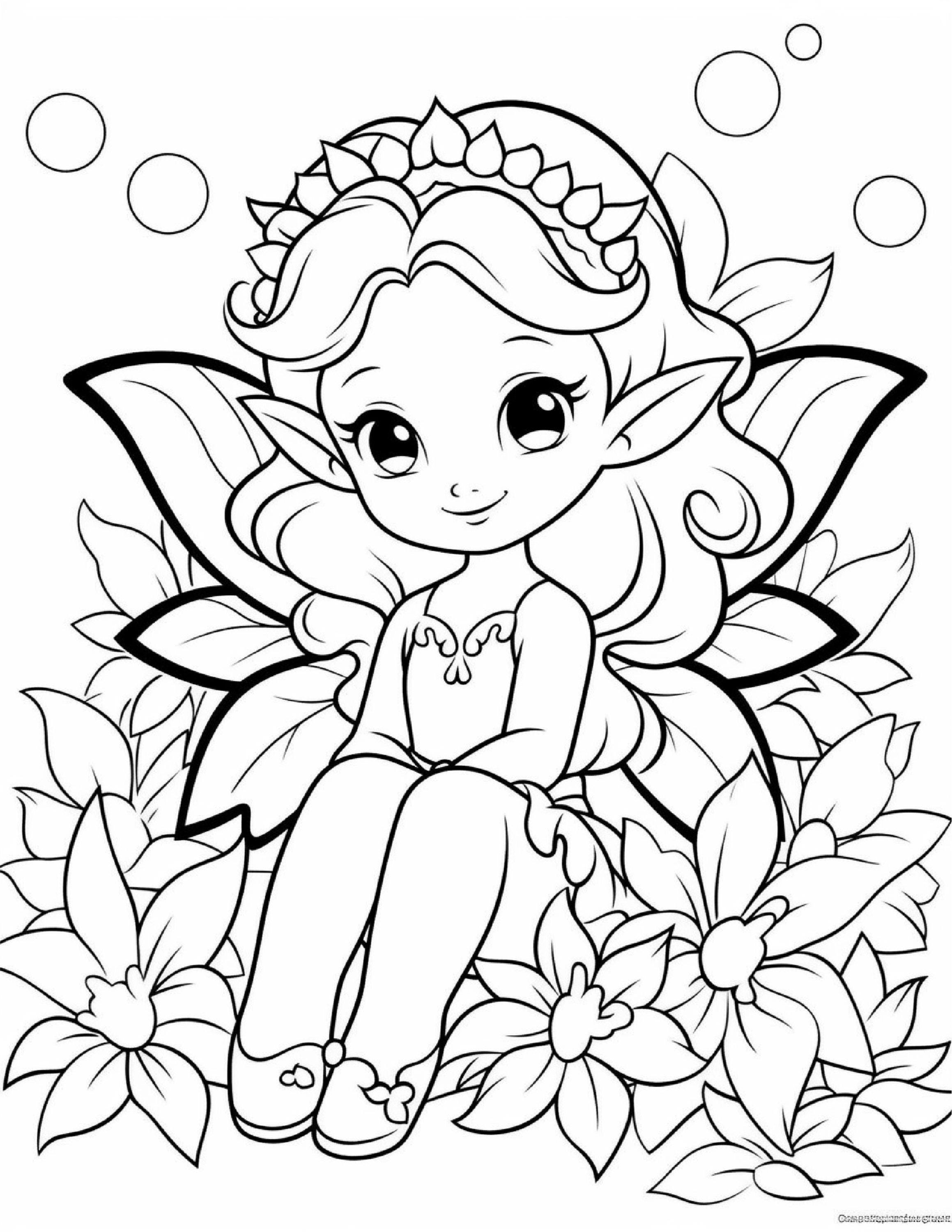 5 Fairy Coloring Pages, Enchanted Fairy Coloring Page, Fantasy Fairy ...