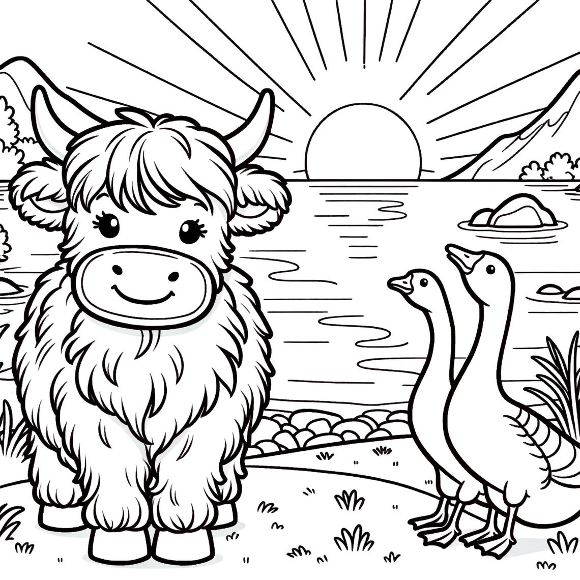 5 Highland Cow Coloring Pages, Cow Coloring Pages, Highland Cows, Cute ...