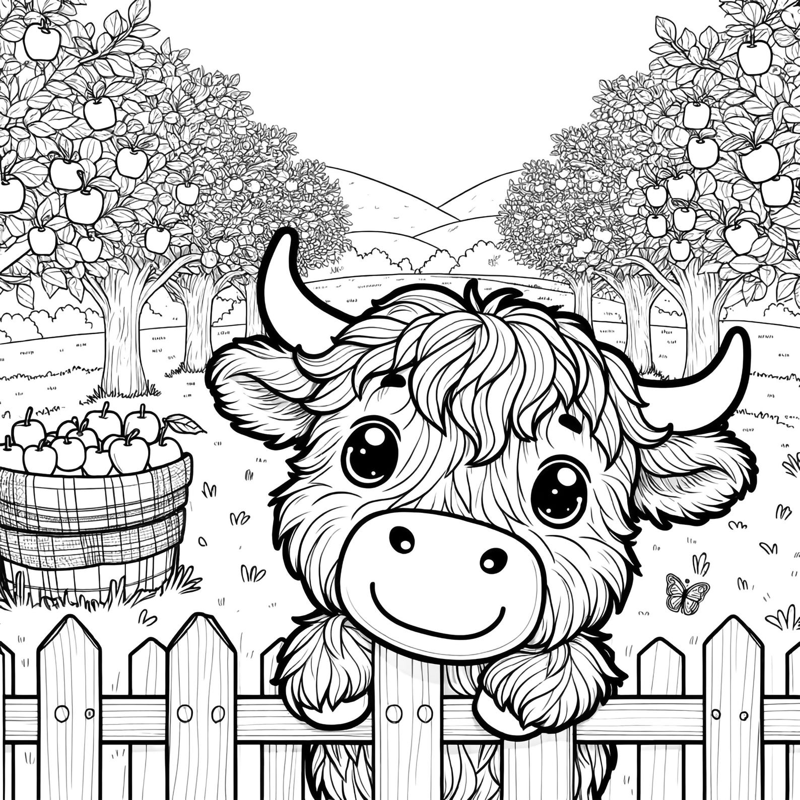 5 Highland Cow Coloring Pages, Cow Coloring Pages, Highland Cows, Cute ...