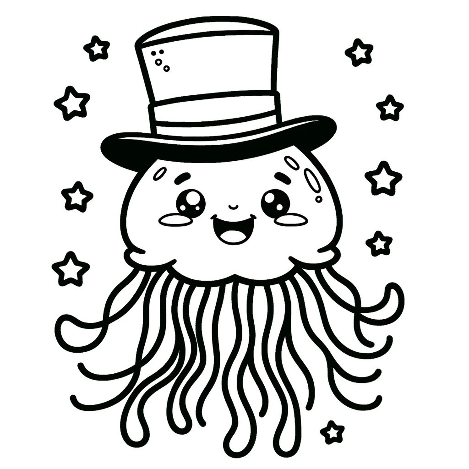 5 Cute Jellyfish Coloring Pages, Marine Life Coloring, Jellyfish ...