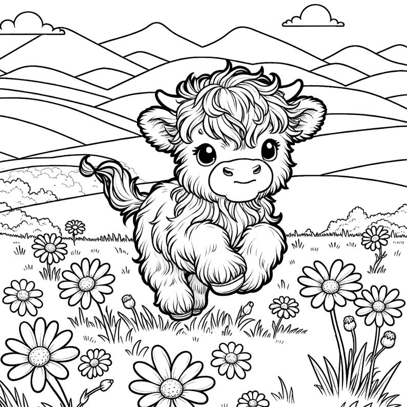 5 Highland Cow Coloring Pages, Cow Coloring Pages, Highland Cows, Cute ...