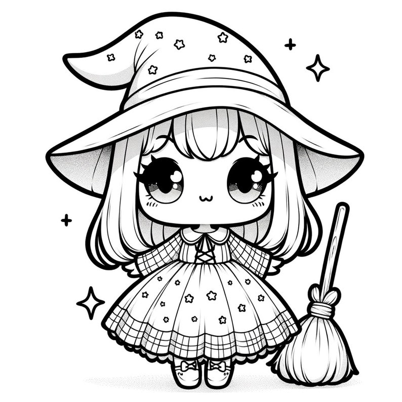 10 Witch Coloring Pages, Cute Witch Coloring Pages, Pretty Witch ...